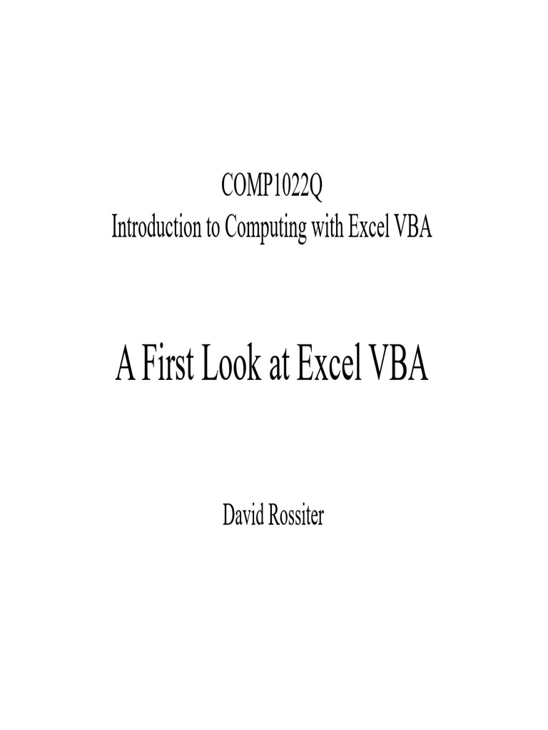 21 1022q First Look At Excel Vba F2017 Bw Pdf Microsoft Excel Visual Basic For Applications