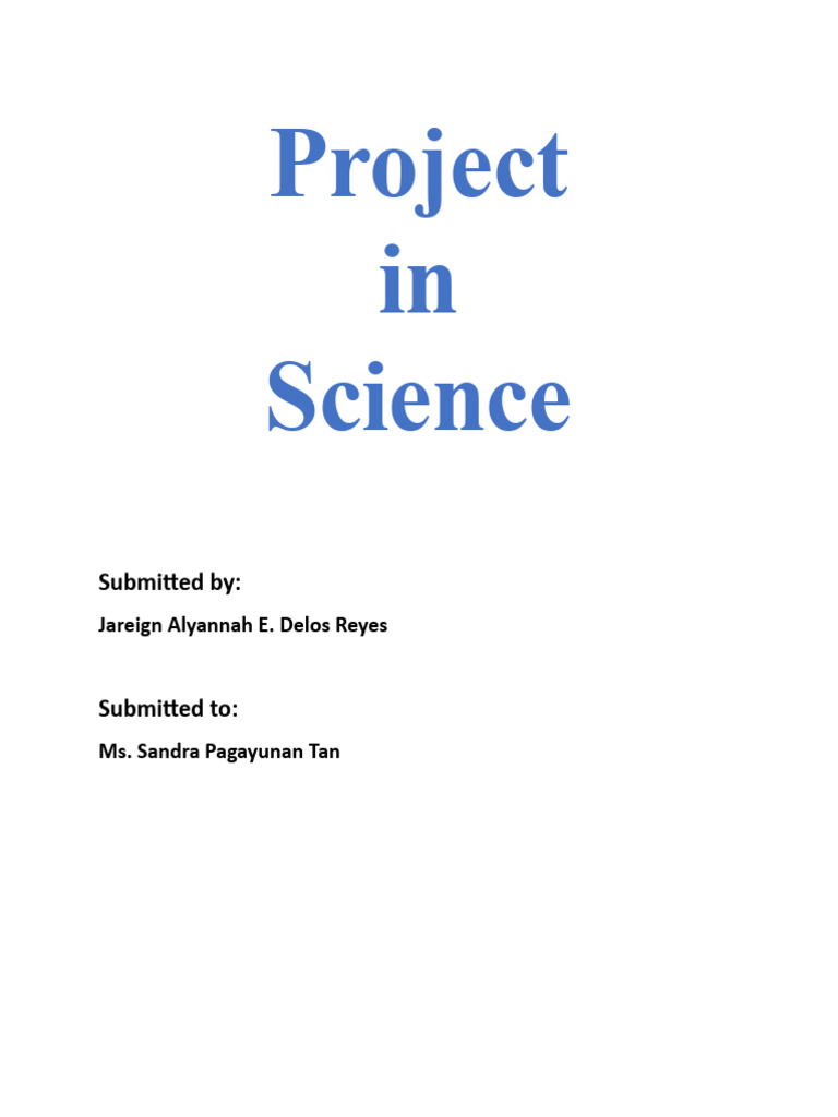 Science Project Front Page (1) | PDF