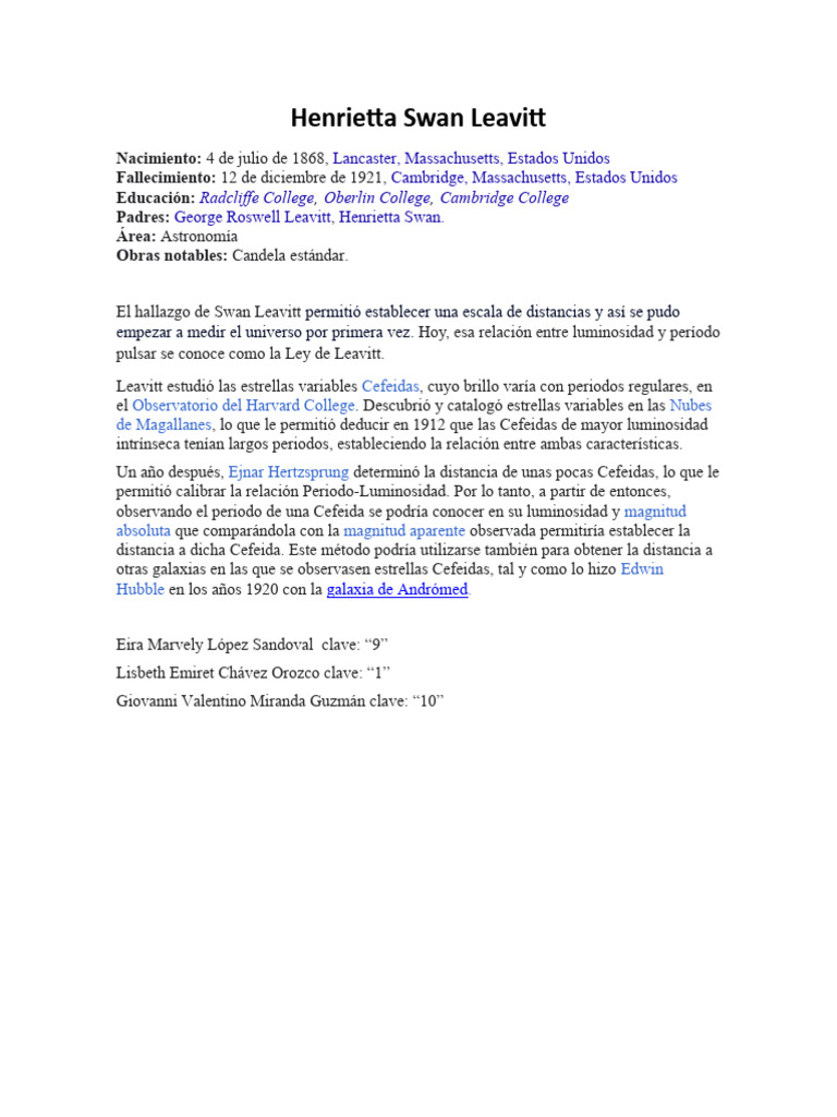 Henrietta Swan Leavitt | PDF