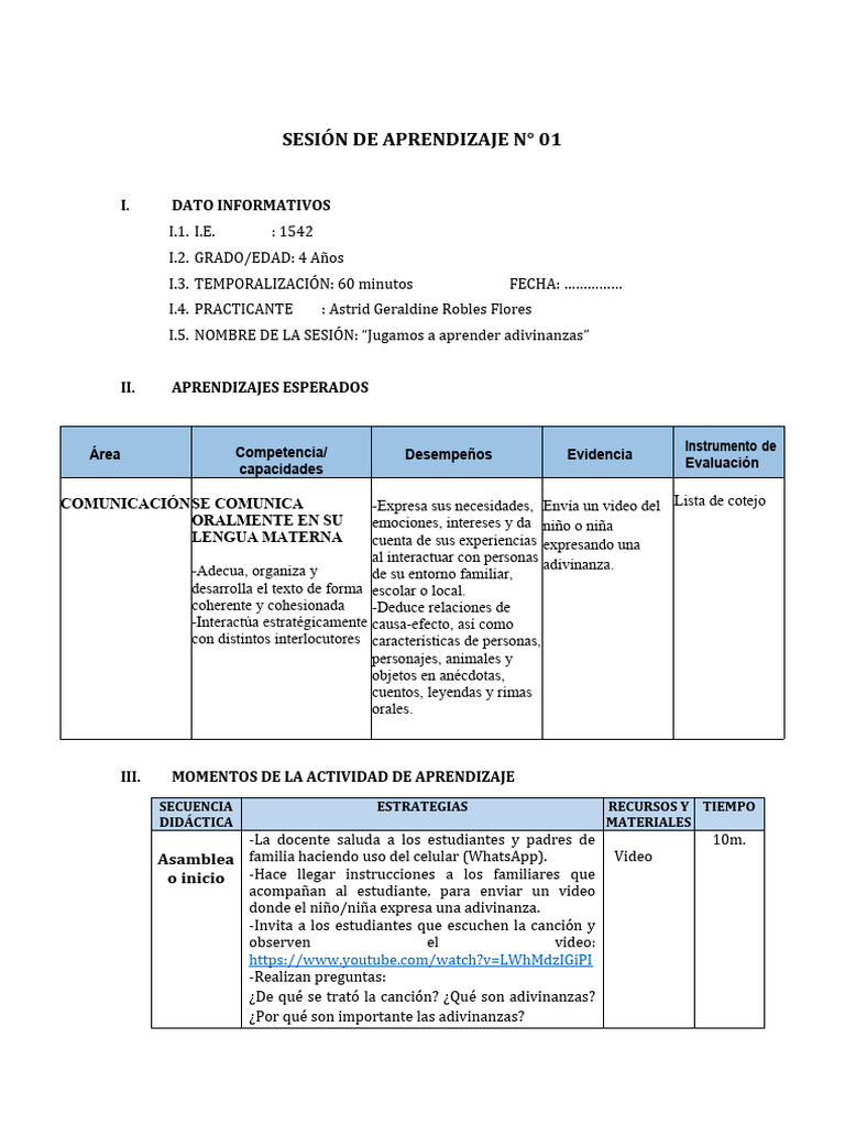 Sesion Robles Flores | PDF | Aprendizaje | Cognición