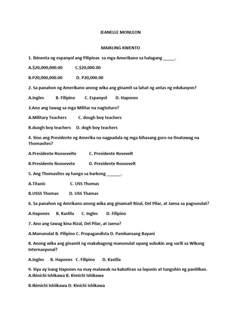 Questionnaire 2 | PDF