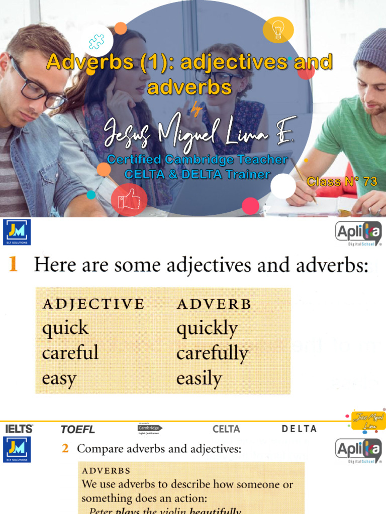 DAY 73 - Adverbs (1) .. Adjectives and Adverbs | PDF