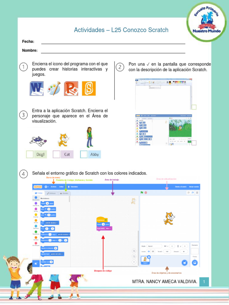 Actividad - L25 Conozco Scratch 2do | PDF
