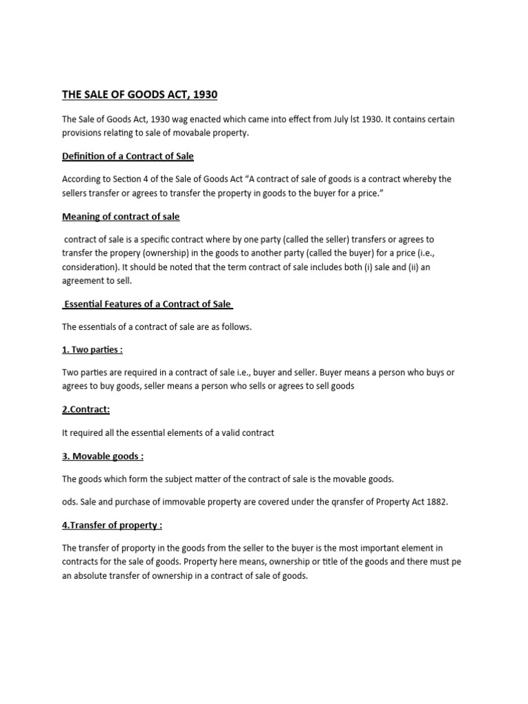 THE SALE OF GOO-WPS Office | PDF | Breach Of Contract | Sales