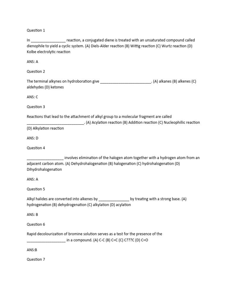Organic Chemistry Practice Questions | PDF