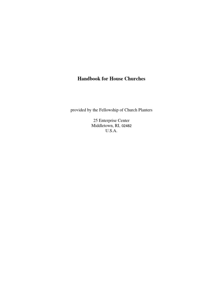 Handbook For House Churches | PDF | Disciple (Christianity) | Jesus