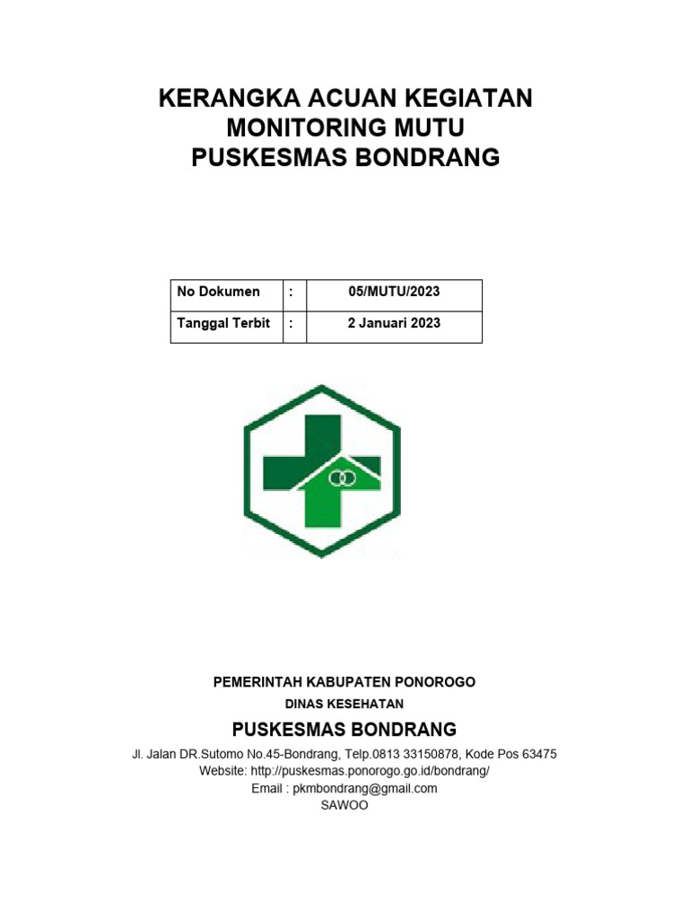 5. KAK MONITORING MUTU | PDF