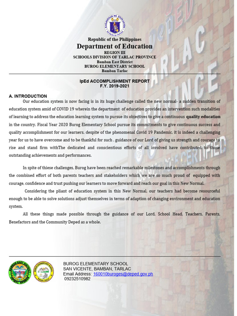 iPED ACCOMPLISHMENTS | PDF | Teachers | Mentorship