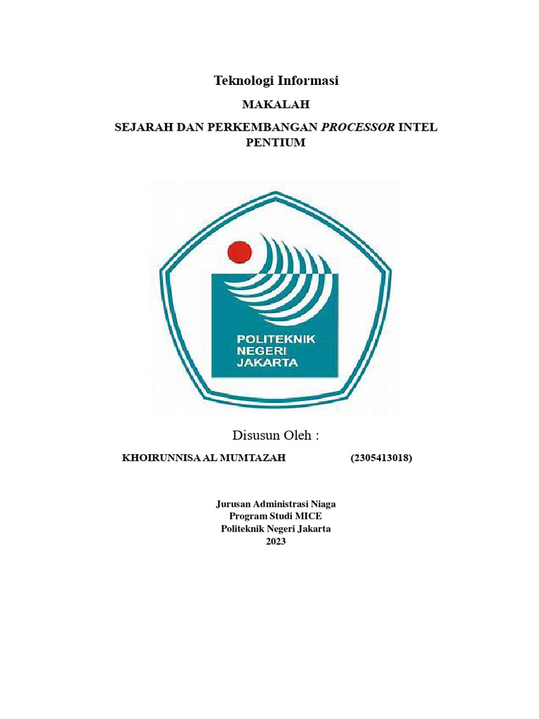 MAKALAH Teknologi Informasi INTEL PENTIUM | PDF