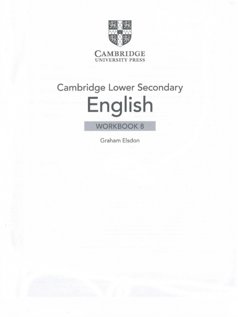 English Workbook 8 (Cambridge Lower Secondary) | PDF