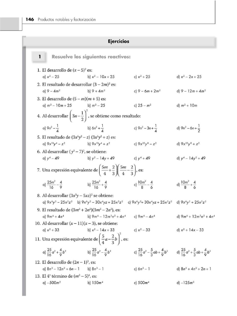Ejercicios G2 Factorizacion y Productos Notables | Descargar gratis PDF | Álgebra | Matemática ...