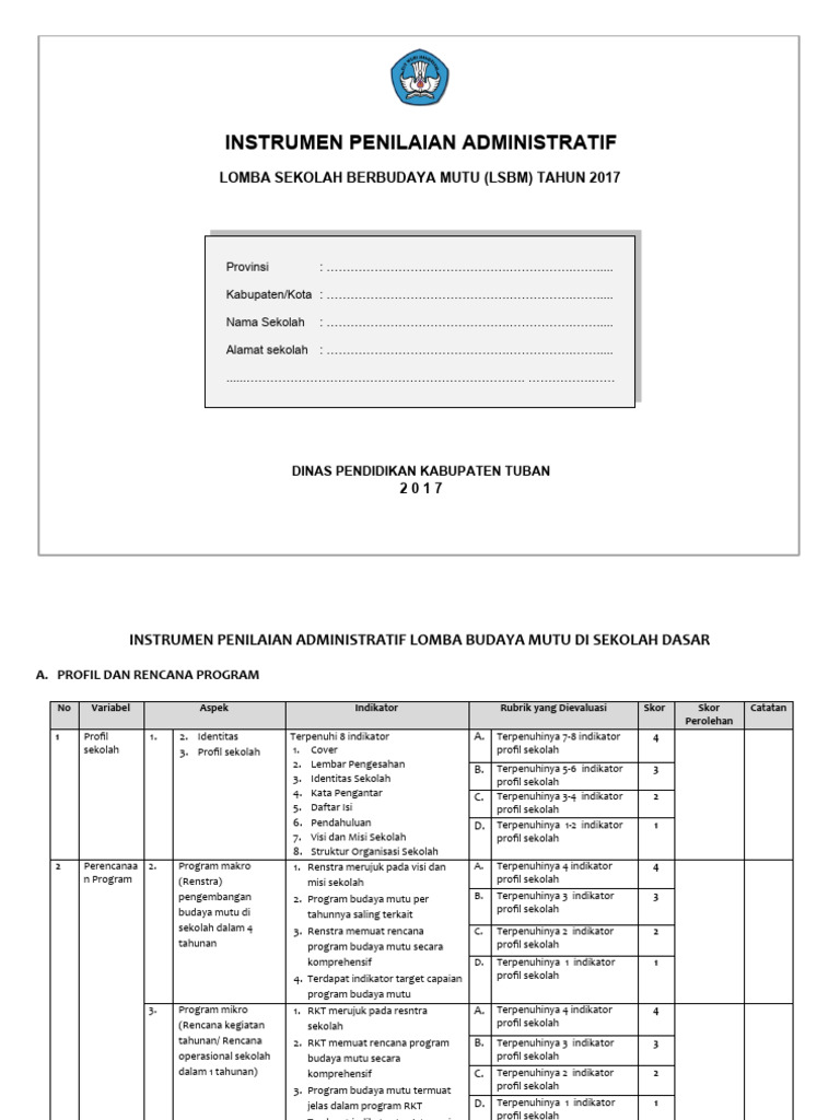 Instrumen Penilaian Portofolio | PDF