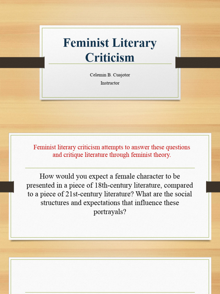 Overview of Feminist Literary Criticism | PDF | Gender Studies | Feminism