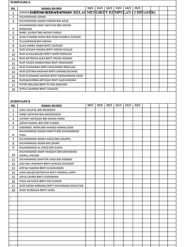 JADUAL KEDATANGAN MENGIKUT GILIRAN | PDF