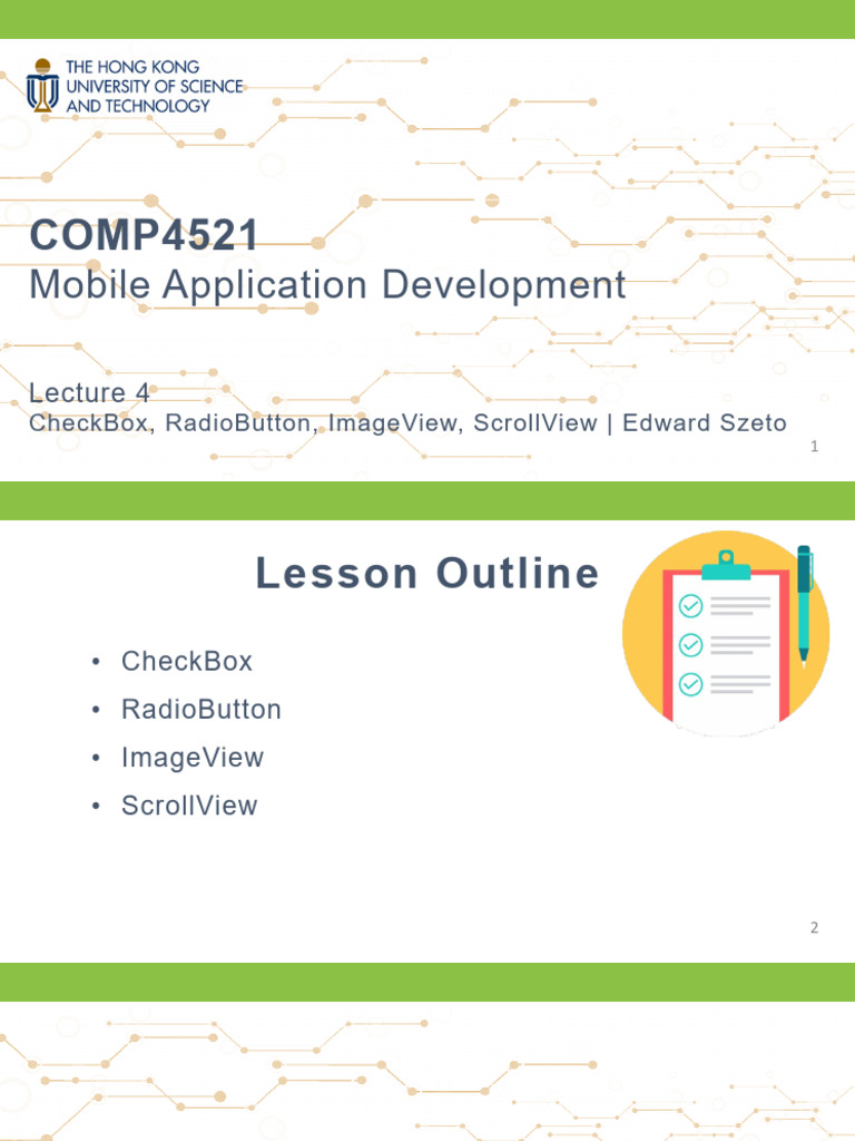 COMP4521 - L4 - CheckBox, RadioButton, ImageView, ScrollView | PDF ... COMP4521 - L4 - CheckBox, RadioButton, ImageView, ScrollView | PDF ...