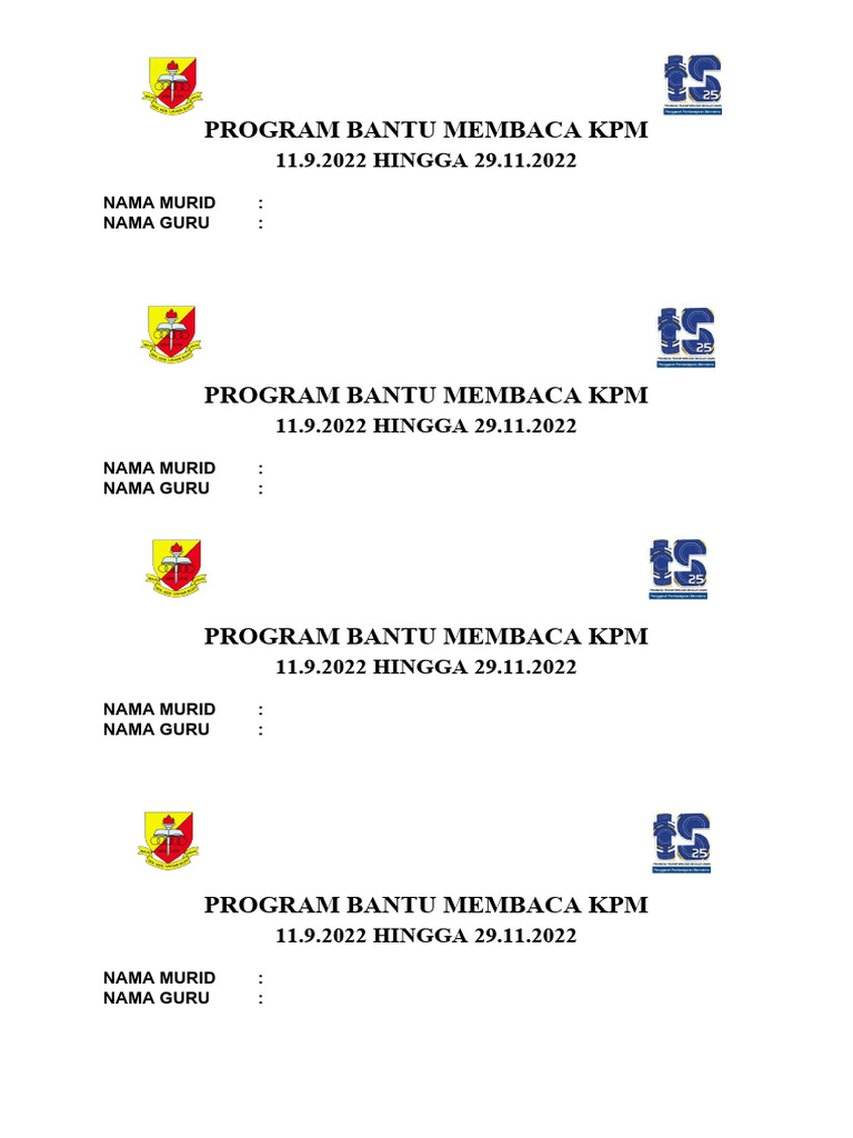 Program Bantu Membaca KPM | PDF | Karier & Perkembangan