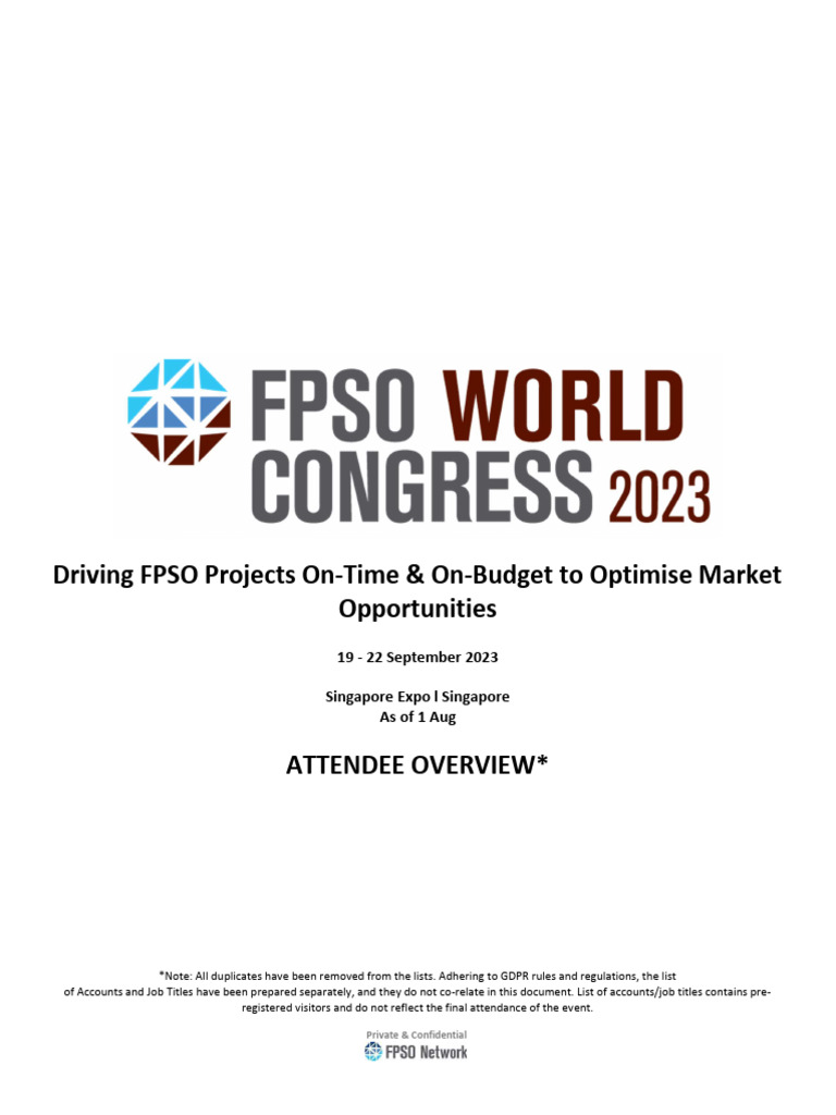 Fpso World Congress 2023 | PDF | Business | Sales