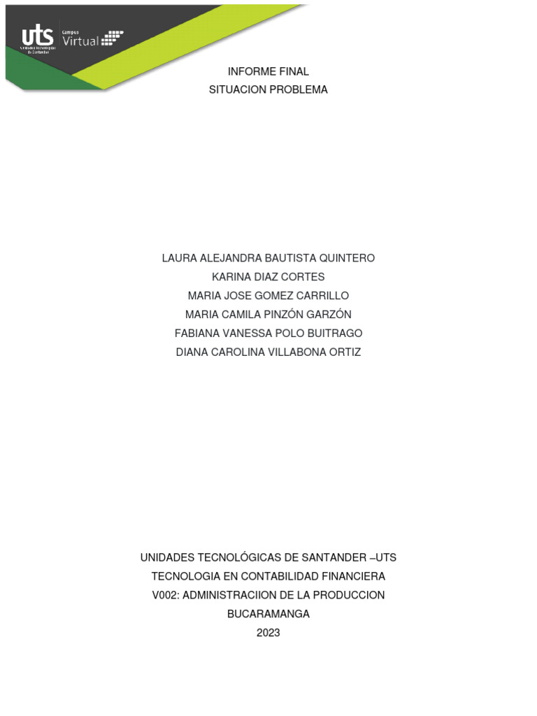 INFORME FINAL -ADMINISTRACIÓN UTS (2) | PDF