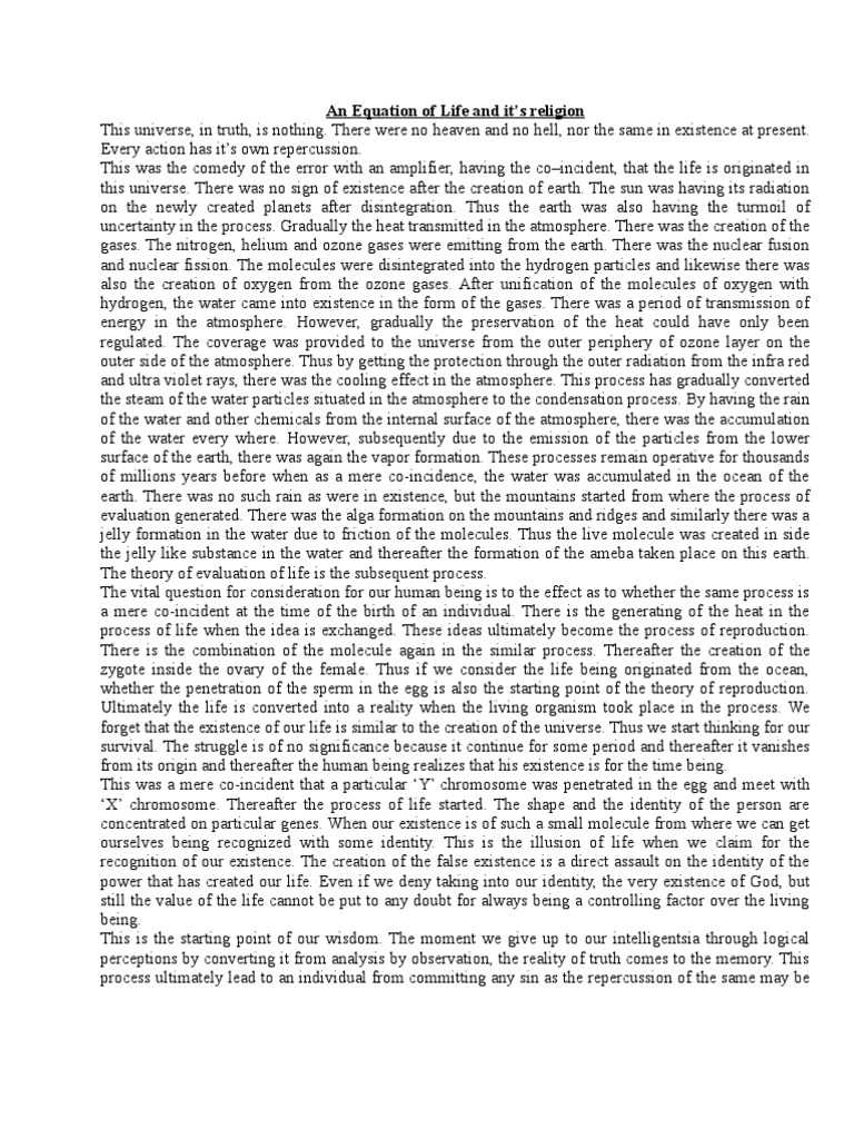 An Equation of Life and I1 | PDF | Atmosphere | Radiation