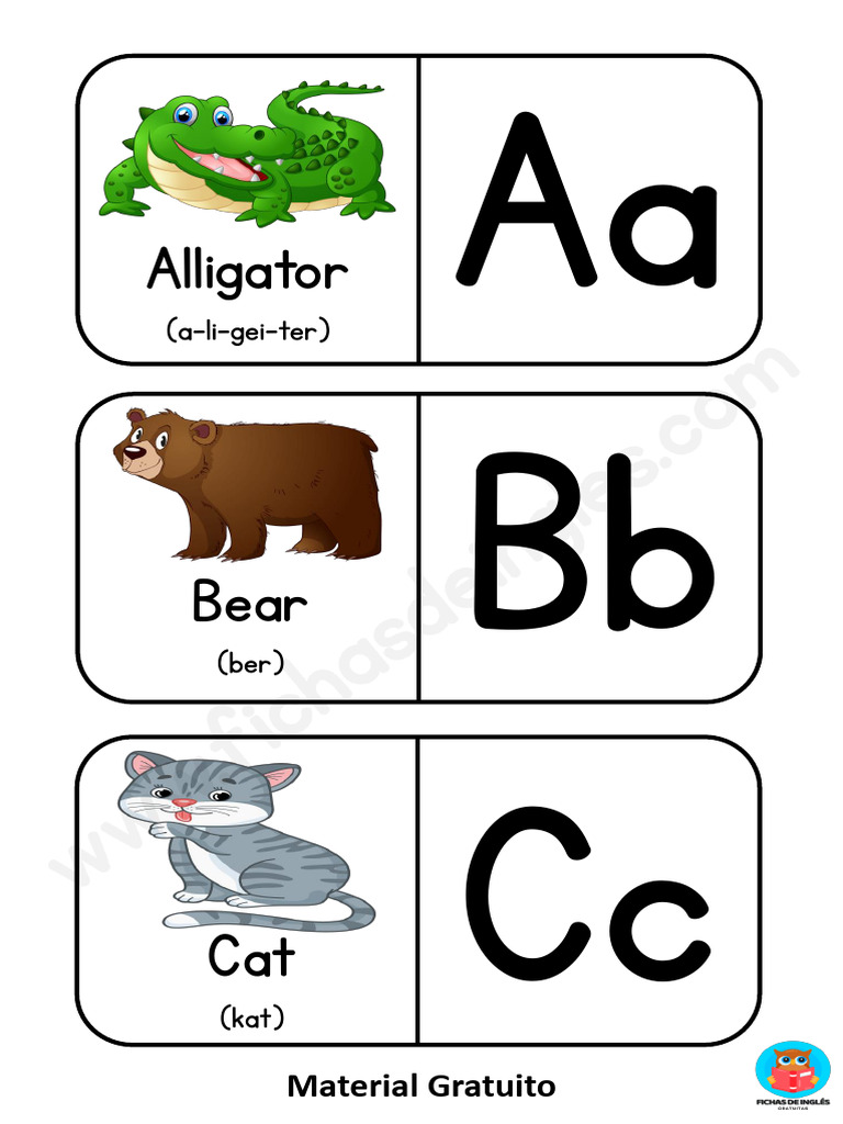 Fichas Alfabeto Animales Gratis | PDF