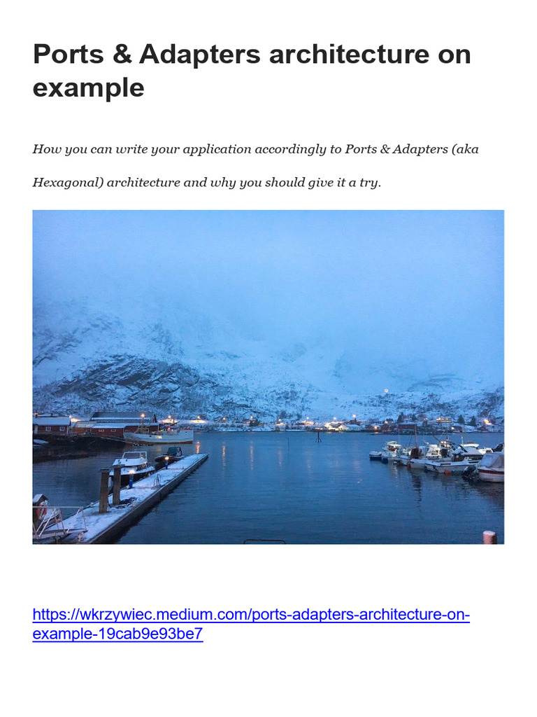 Ports and Adapters Article Medium | PDF | Databases | Method (Computer ...