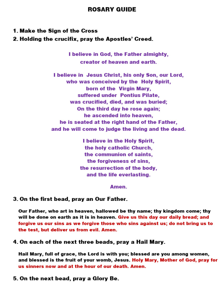Rosary Guide | PDF | Religion & Spirituality