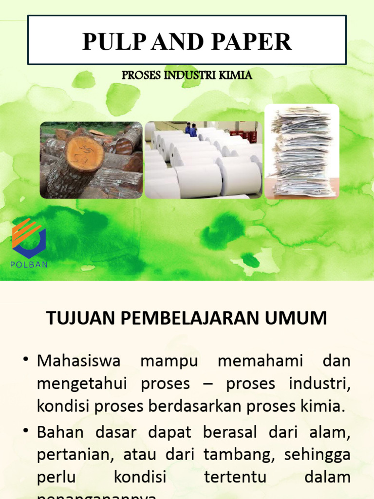 Proses Industri Pulp dan Kertas | PDF