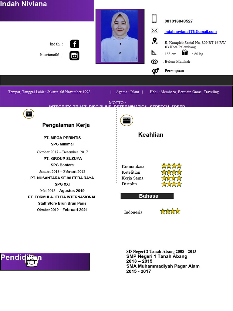 CV Indah | PDF