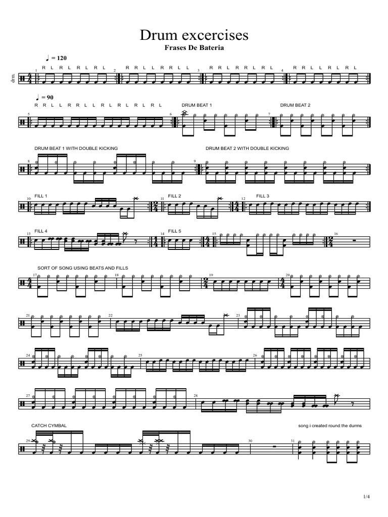 Drum - Drum Excercises | PDF | Drumming | Rhythm And Meter