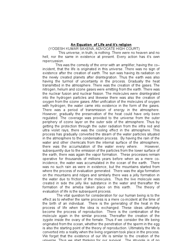 Equation of Life | PDF | Atmosphere | Radiation