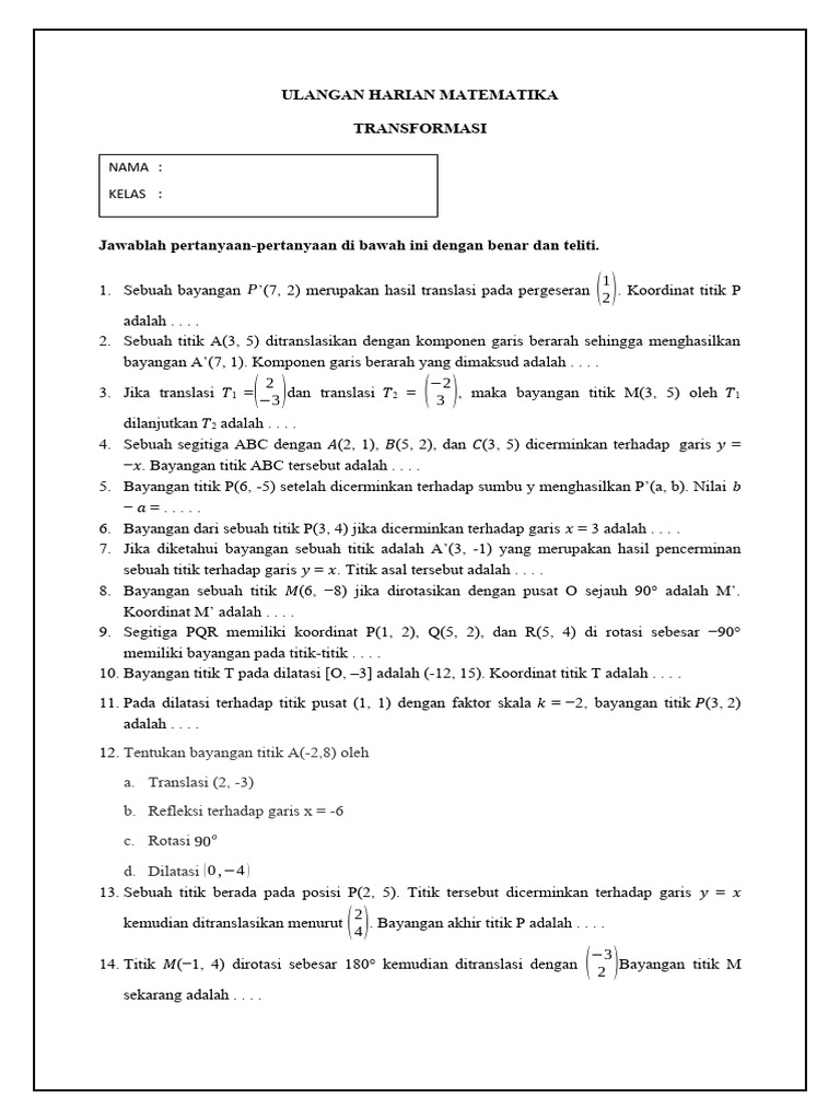 PH Bab 4 Transformasi | PDF