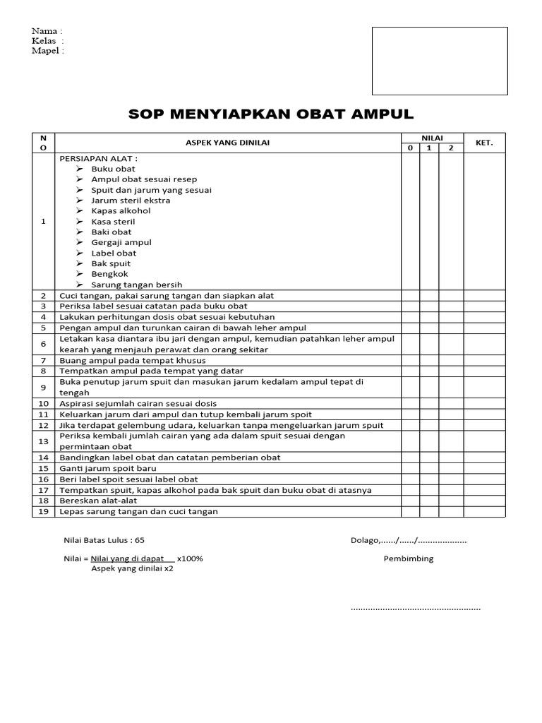 SOP AMPUL | PDF