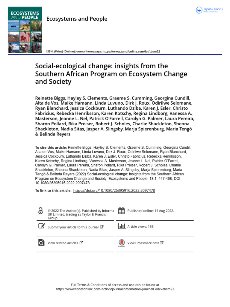 Biggs Et Al - 2022 | PDF | Sustainability | Governance