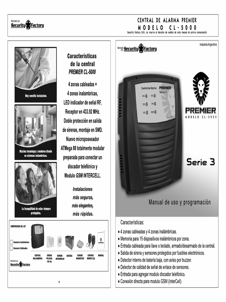 Garantía y Manual de Alarma Premier CL-5000 | PDF | Ciencia y matemáticas