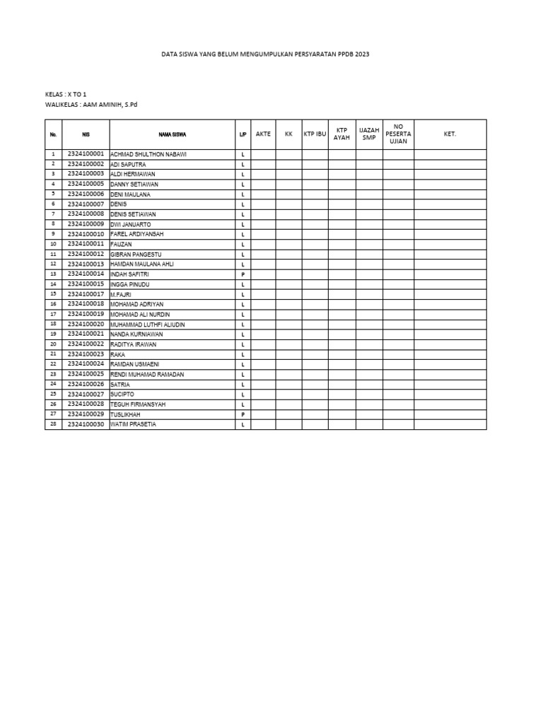 Absen 2023-2024 | PDF