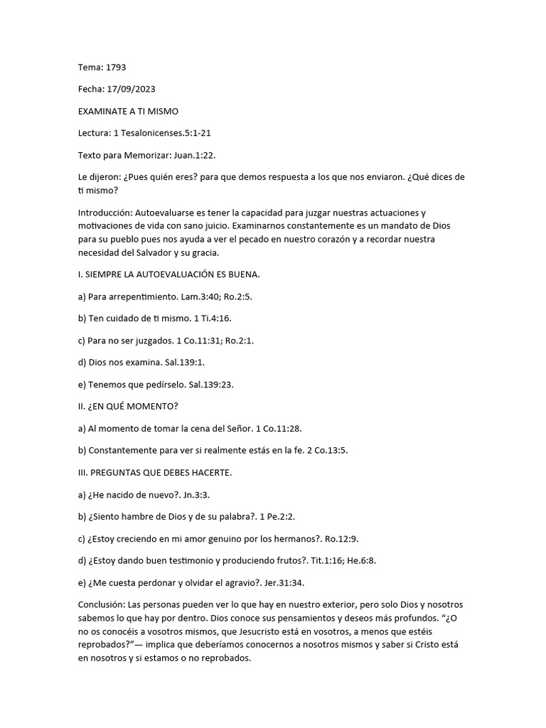 Examinate A Ti Mismo | PDF