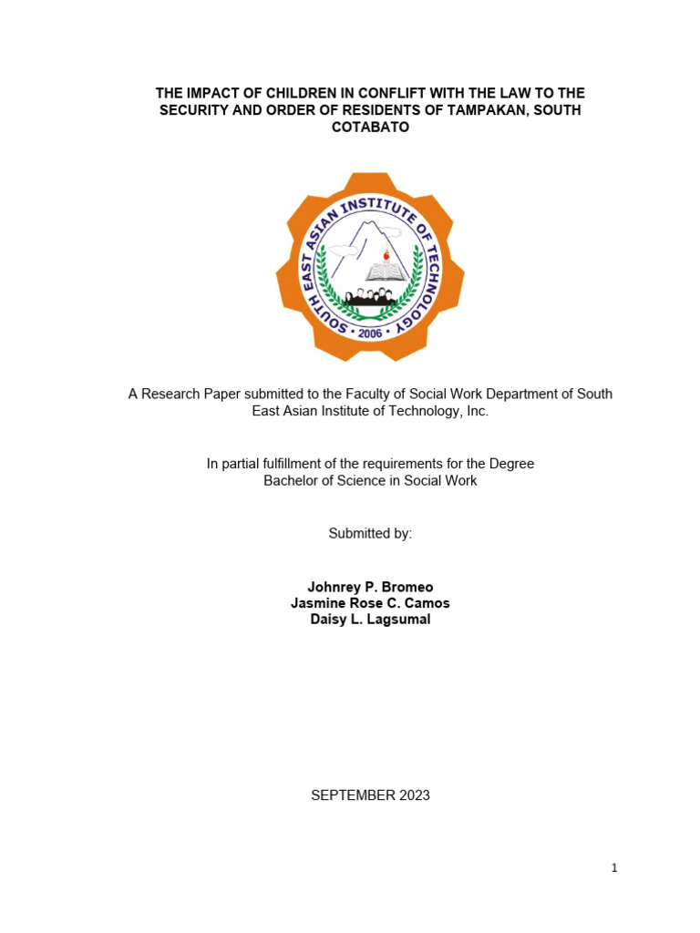 FINAL | PDF | Juvenile Delinquency | Deviance (Sociology)