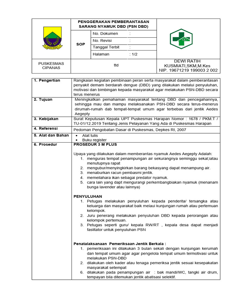 Panduan PSN DBD untuk Masyarakat | PDF