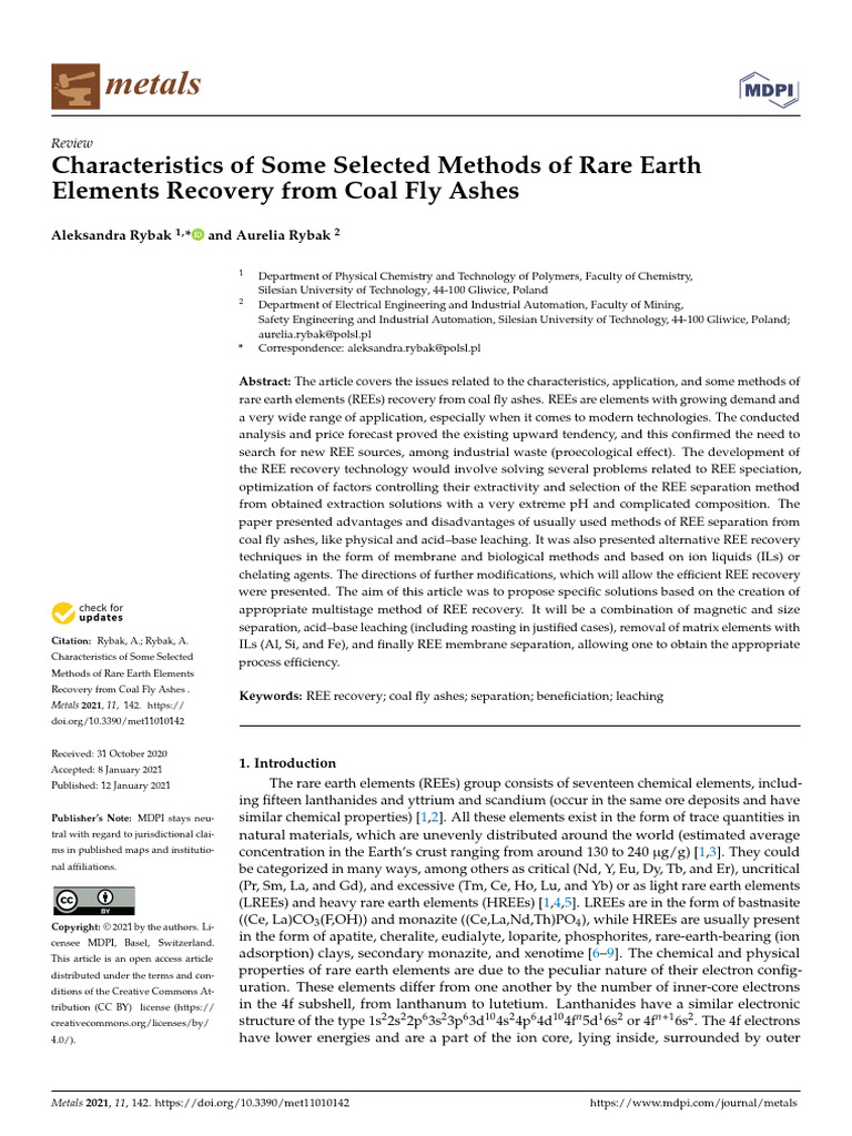 (2021) Ultrasonic Coal Fly Ash | PDF | Lanthanide | Chemistry