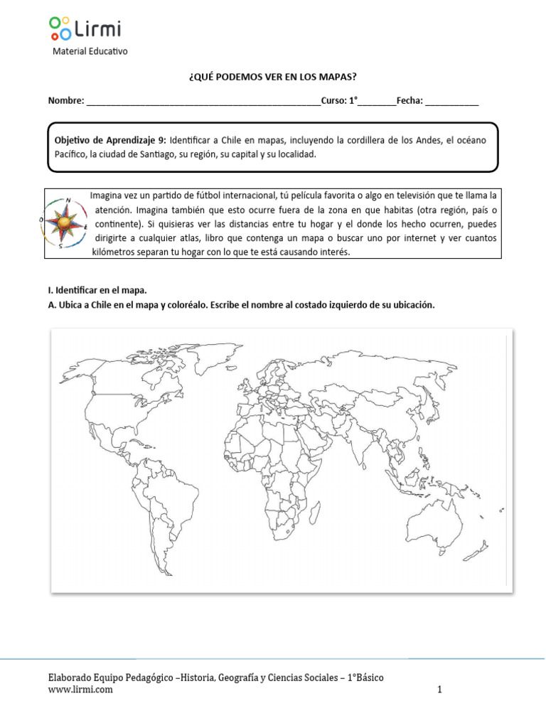 Guía de Repaso Chile en El Mapa | PDF | Chile | Santiago