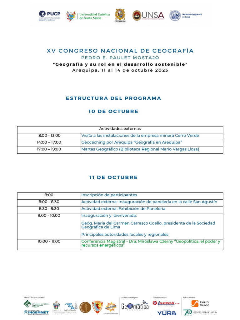 Programa - Congreso | PDF | Perú | Lima