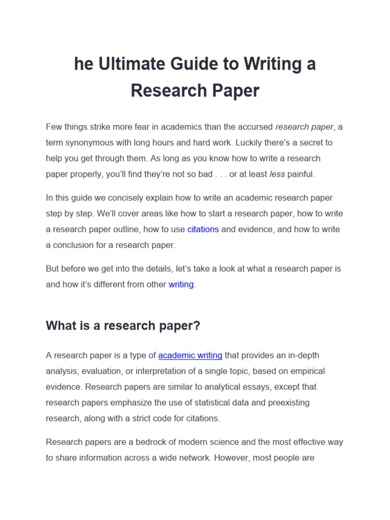 How to Write a Research Paper Guide | PDF