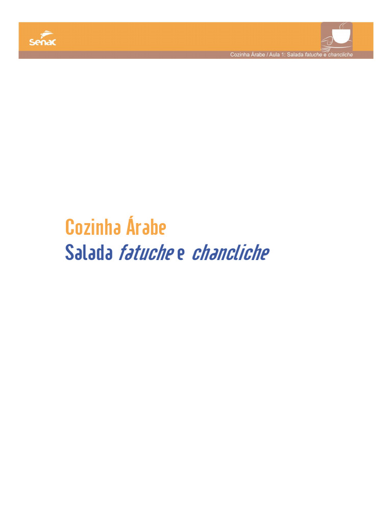 Salada Fatuche e Chancliche | PDF | Culinária | Árabe