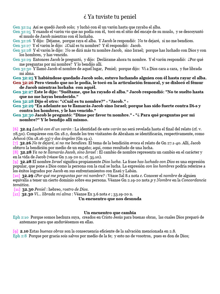 Ya Tuviste Tu Peniel | PDF | Jacob | Teología