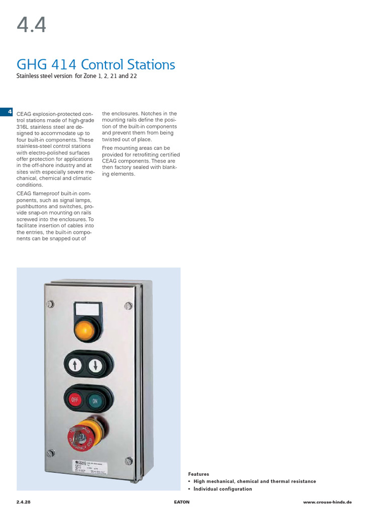 Ex-Control Units & Control Stations GHG414 | Download Free PDF ...