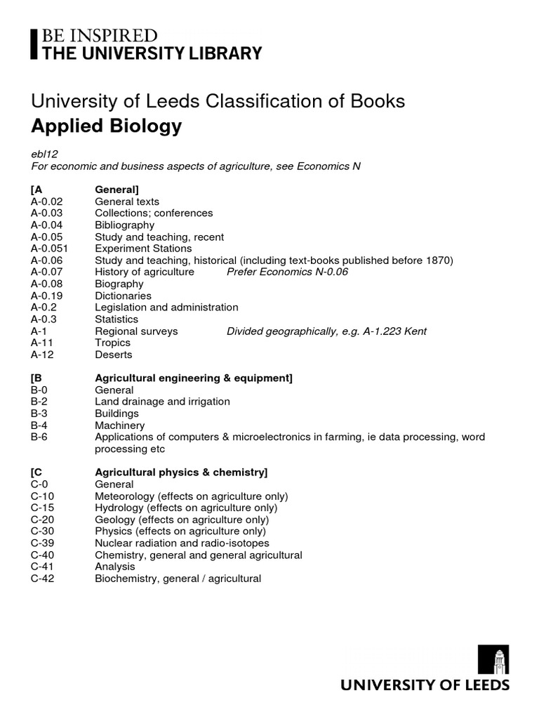 Applied Biology Classification Guide | PDF | Agriculture | Food And Drink