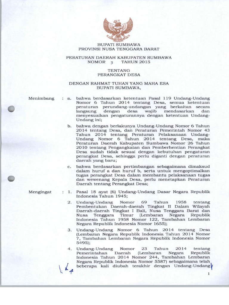 Perda Nomor 3 Tahun 2015 | PDF