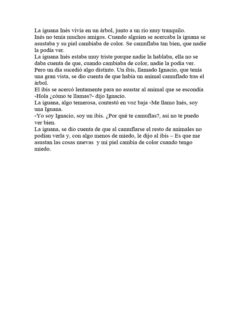 La Iguana Inés Vivía en Un Árbol | PDF