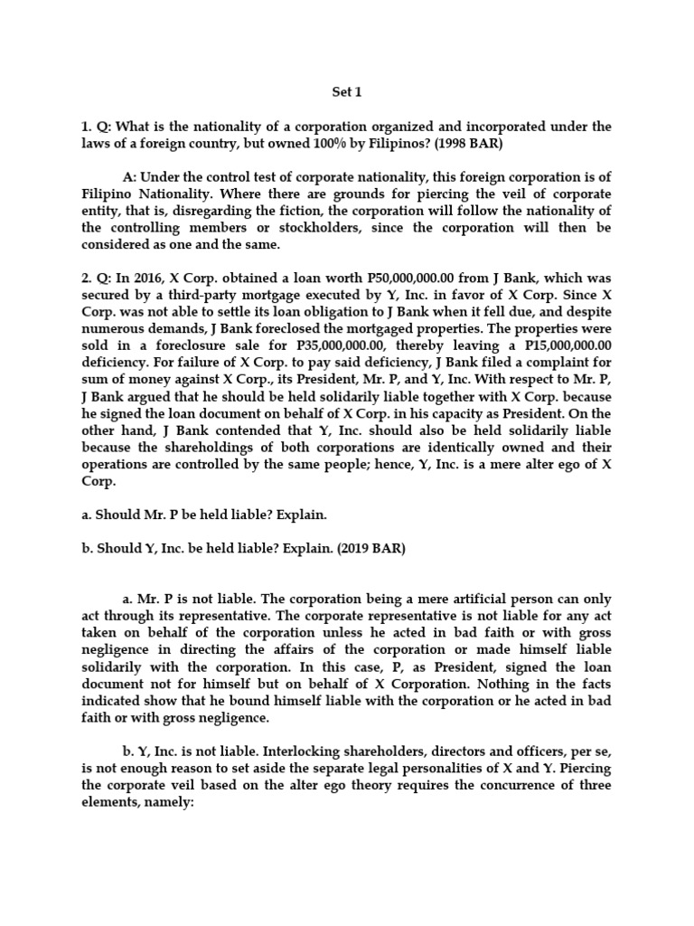 Mercantile Law Q and A Set 1 | PDF | Stocks | Legal Liability