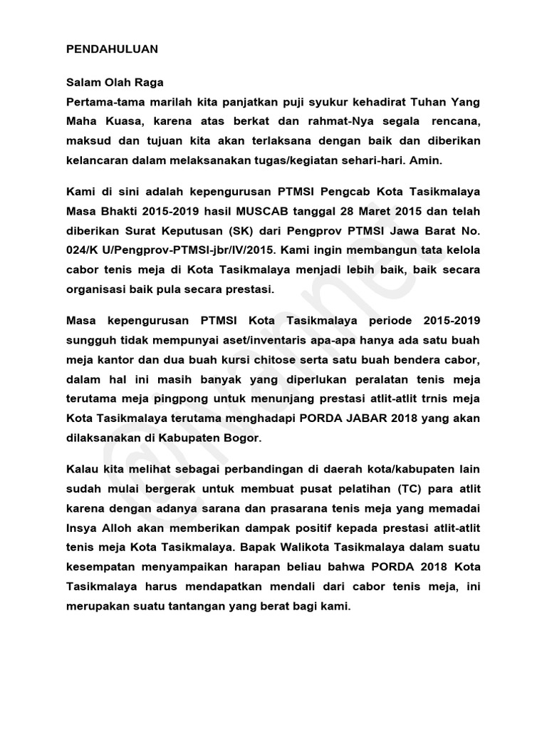 Proposal-Permohonan-Peralatan-Tenis-Meja | PDF
